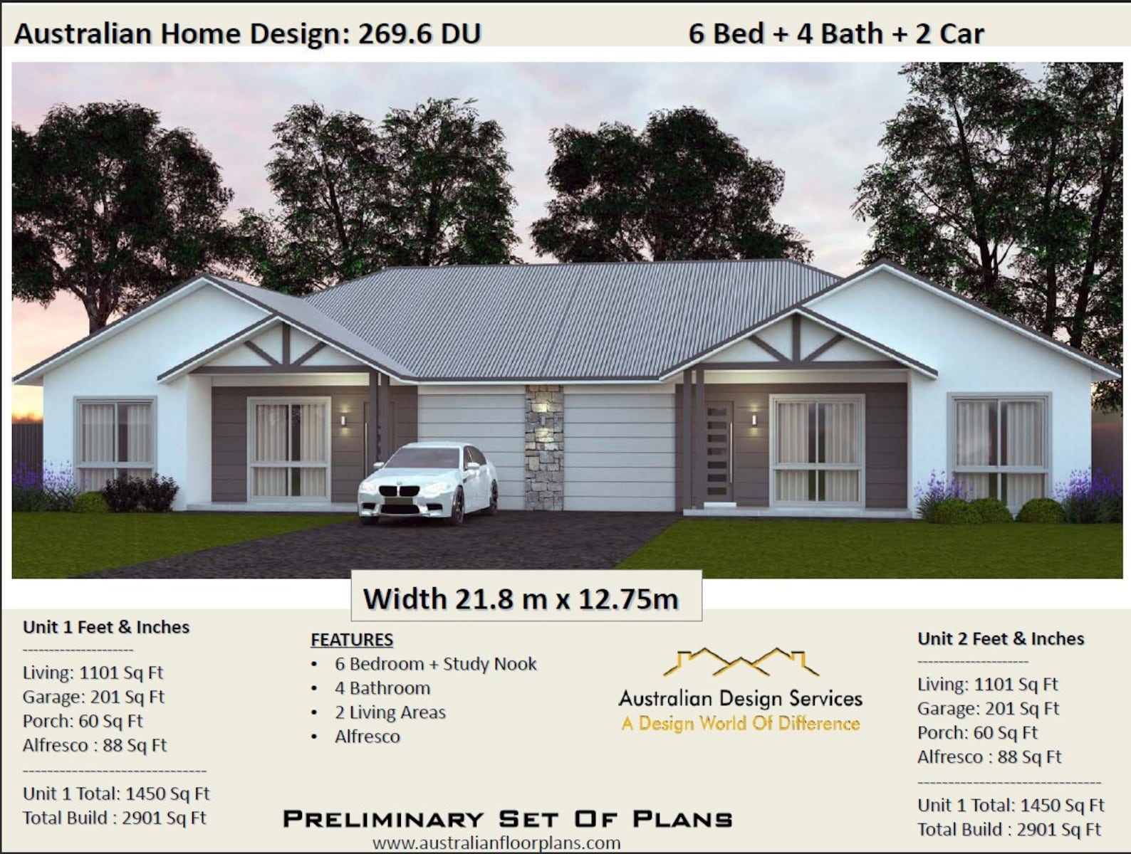 6 Bedrooms Duplex Design | Best Selling House Plans Duplex Design - Etsy