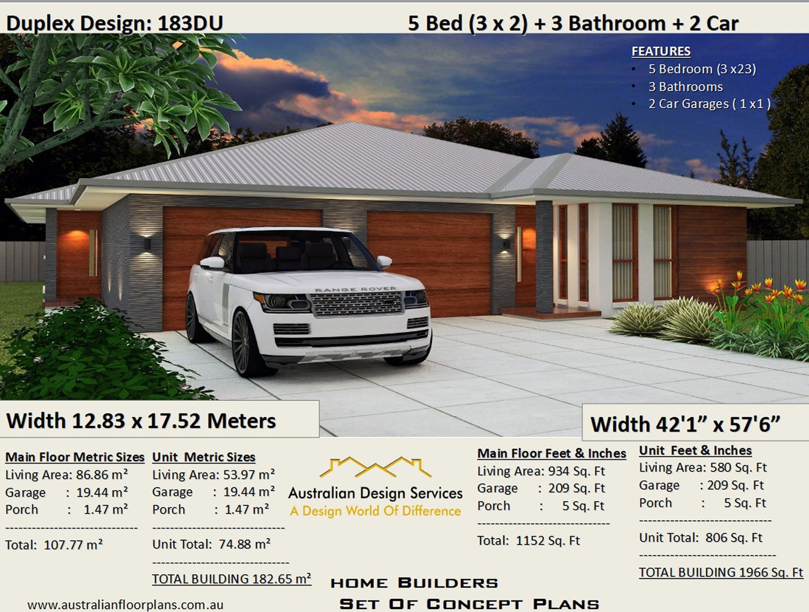 Dual Key-duplex House Plan 183m2 - 1966 Sq. Foot | 5 Bed Dual Key Home ...