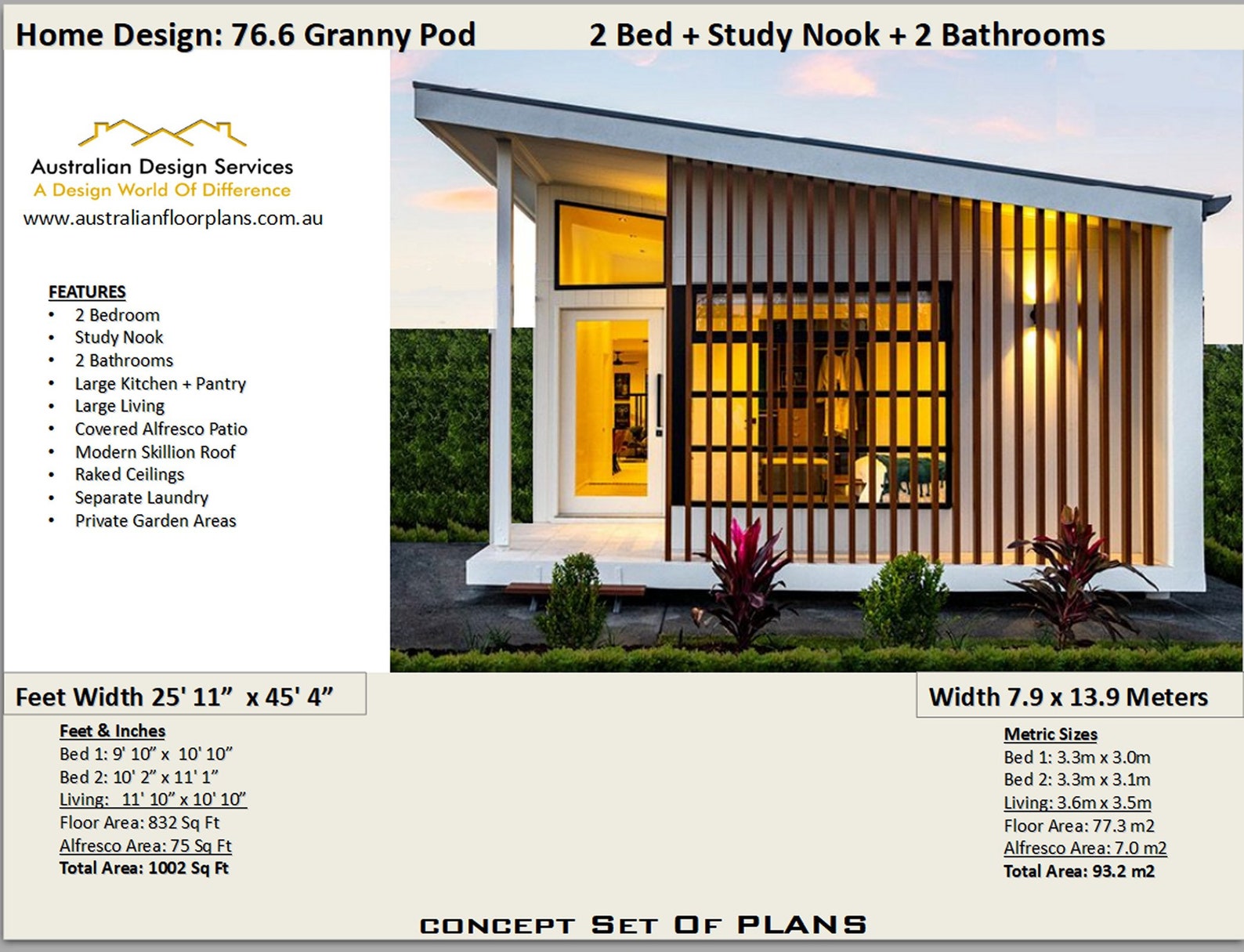 Small & Tiny Home Design Under 1000 Sq. Foot House Plan or 77 .3 M2 | 2 ...