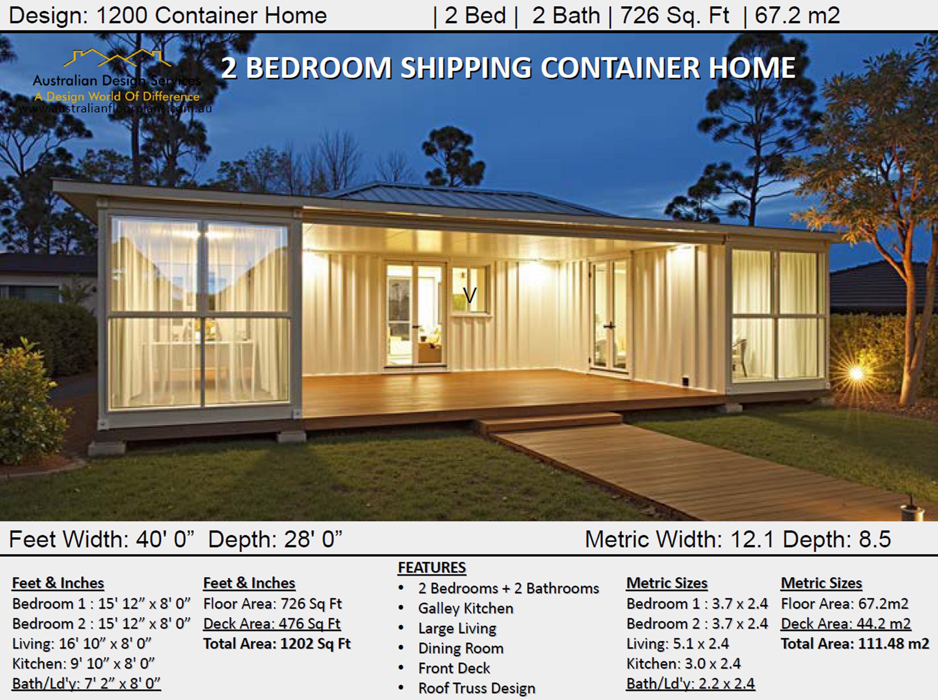 Build Plan#1200 Combination: Shipping Container Home With Combination ...