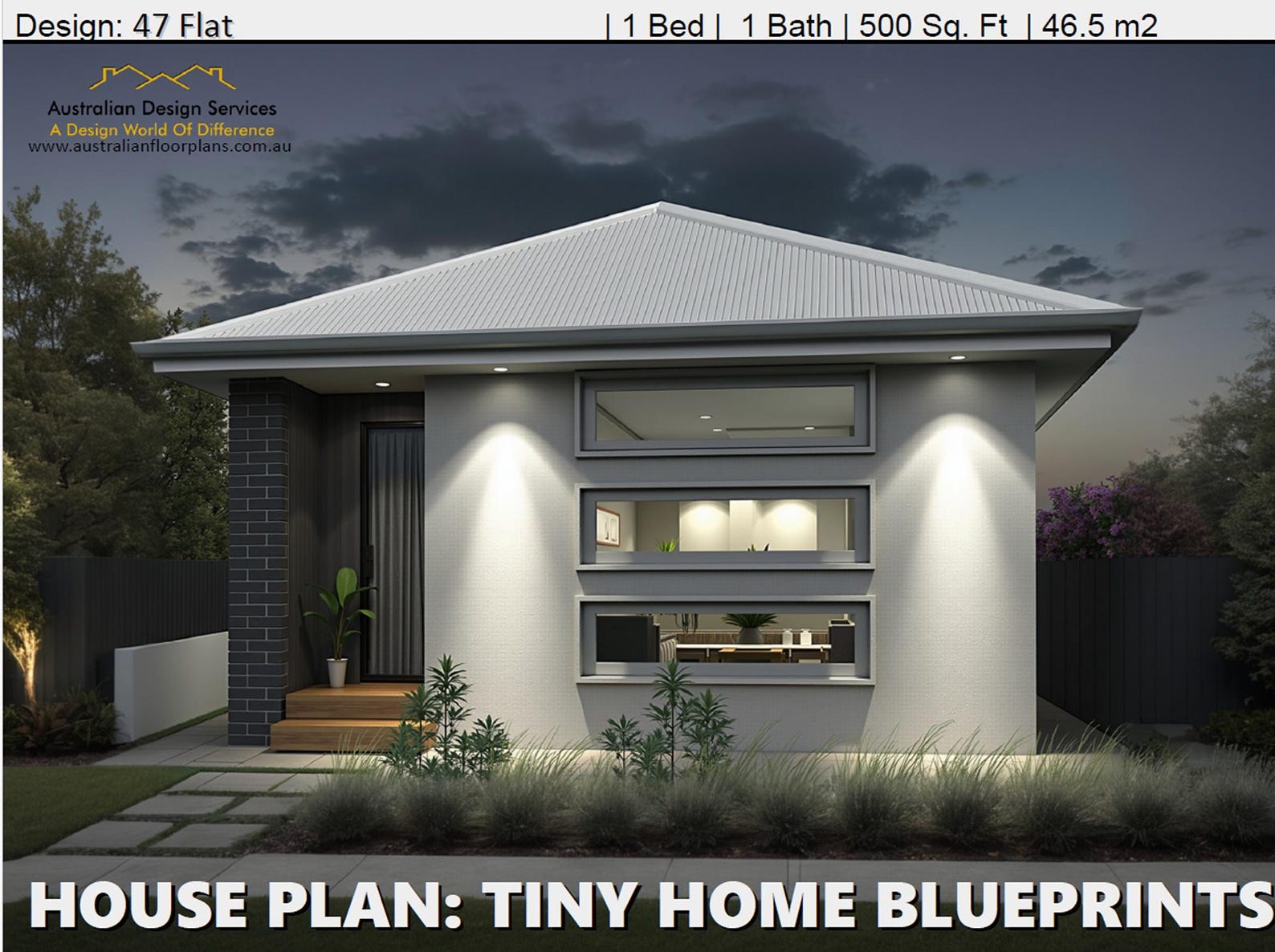 SELF CONTAINED STUDIO / Granny Flat- Small and Tiny House Plan, Guest ...