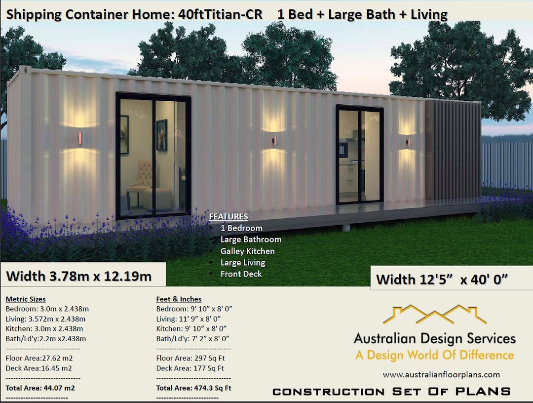 Build Plan#40 Titian: Shipping Container Home 40 Foot | Construction ...