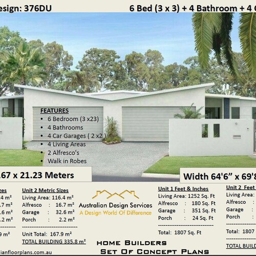 335m2 or 3615 Sq Feet 6 Bedrooms Duplex Design 6 Bedrooms - Etsy