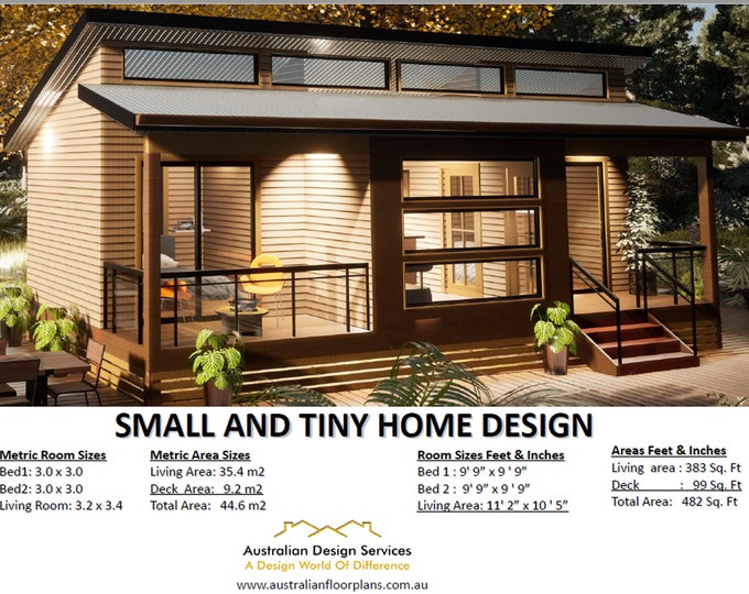 Tiny House Plans ADU Plans 500 Sq Foot House Plan With Loft Small Cabin ...