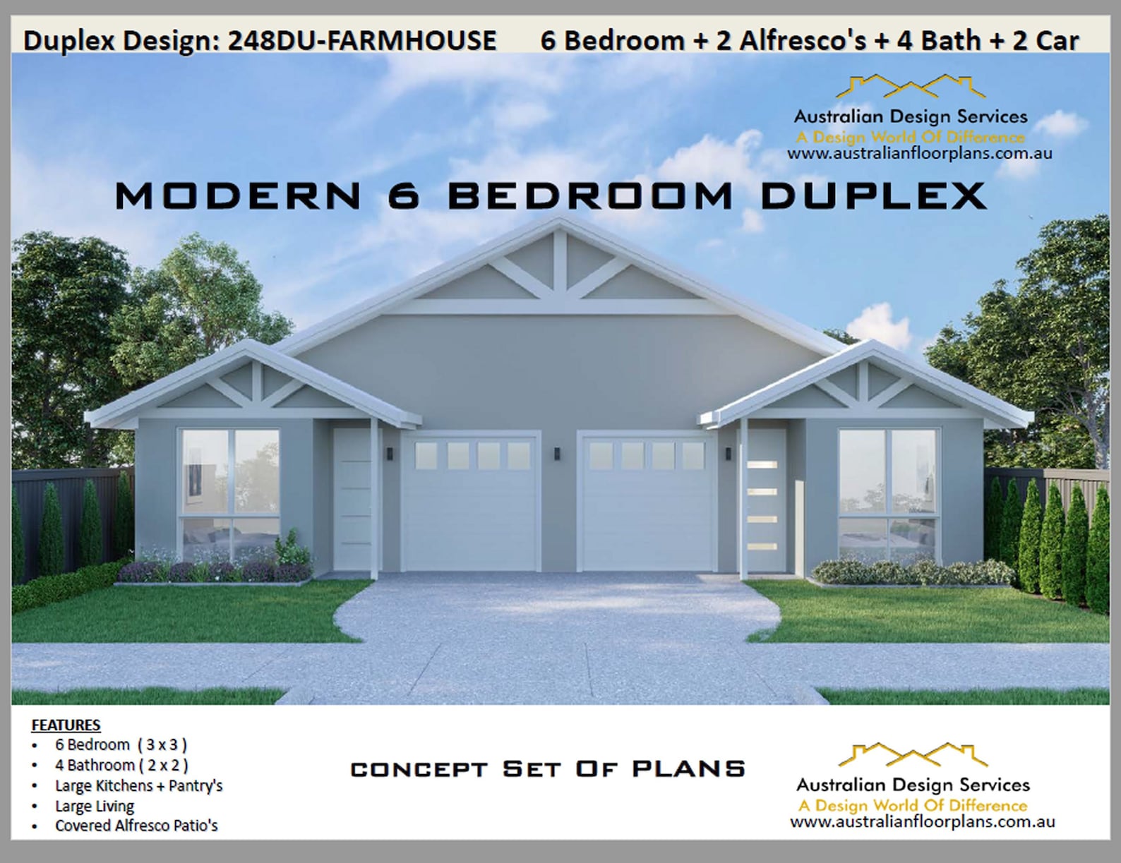 6 Bedroom Country Duplex 2640 Sq. Foot or 245.2 M2 |3 X 3 Bedroom ...