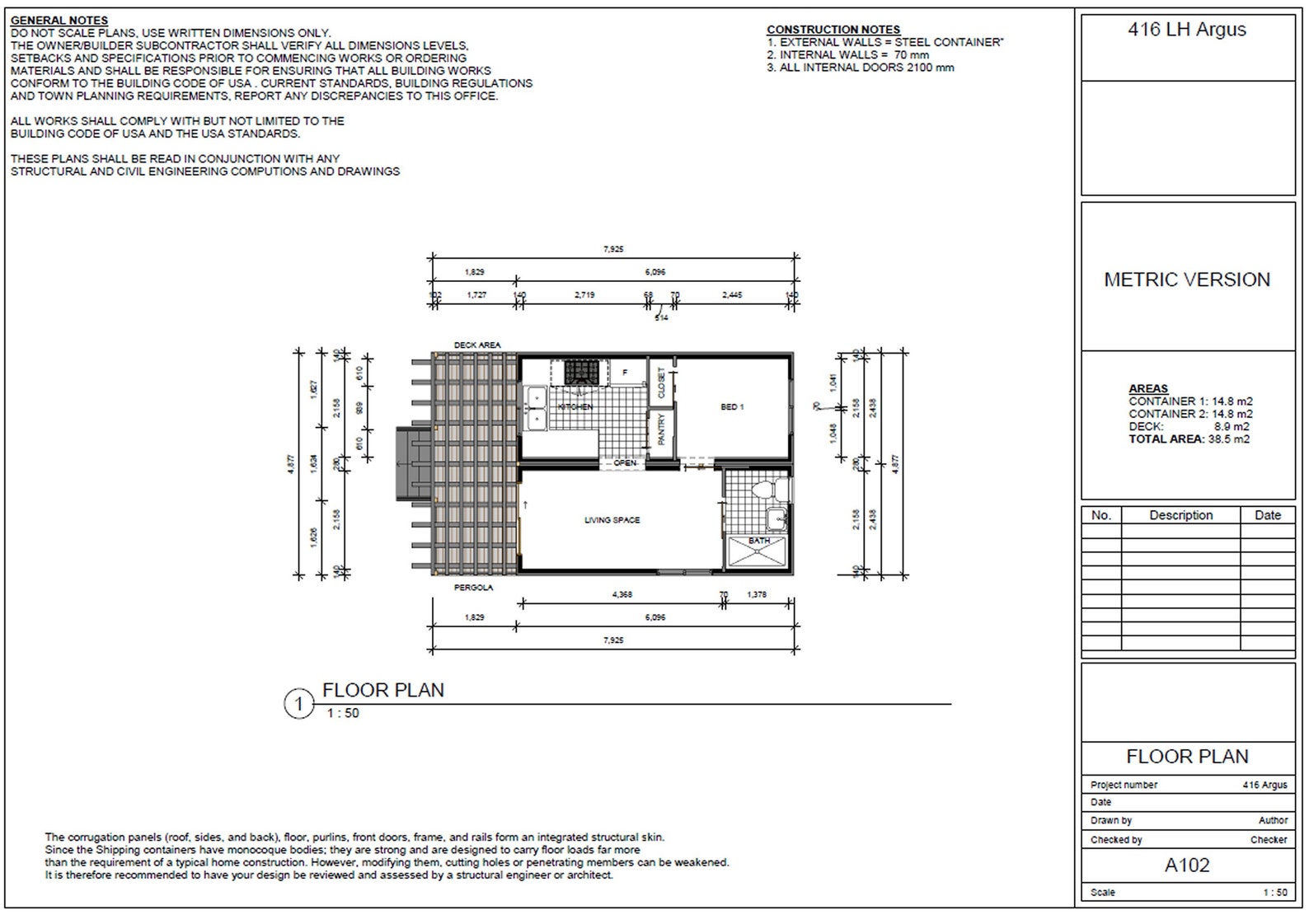 Customizable Shipping Container Home Construction Set of House Plans ...