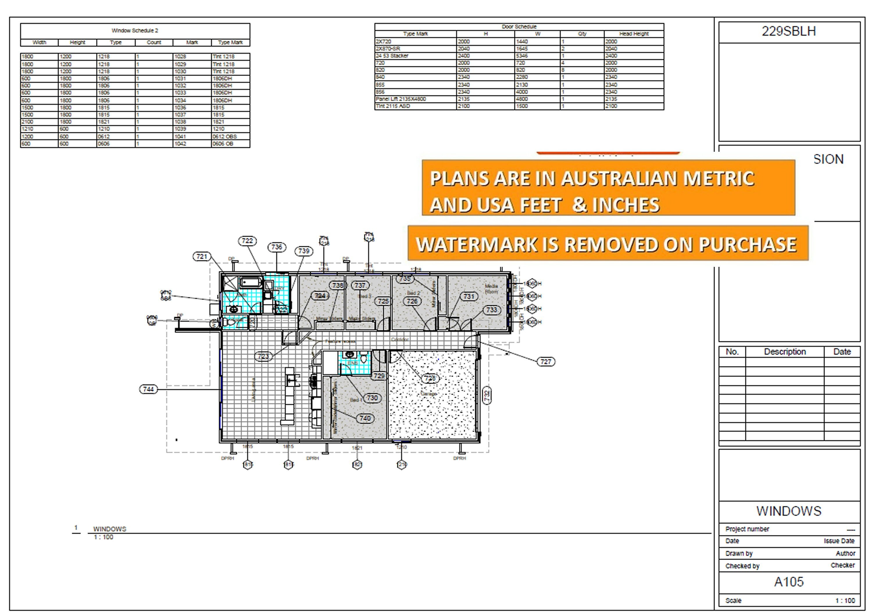 Easy Build / Skillion Roof House Plans 229 M2 / 2484 Sq. Feet 4 Bedroom ...