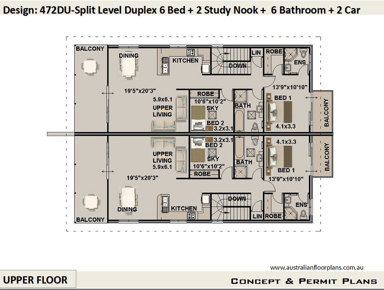 Split Level Duplex-townhouse Design | 475 M2 or 5122 Sq Foot | 6 ...