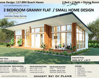 MODERN GRANNY FLAT Small and Tiny Home Design 90.6m2/ 976 | Etsy