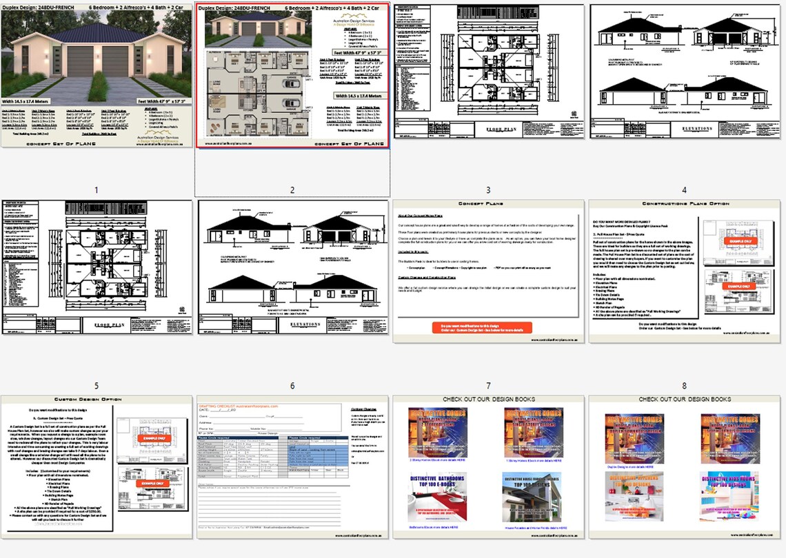 French Style Duplex - 6 Bedroom (3 X 3) 2640 Sq. Foot or 245.2 M2 | 3 X ...