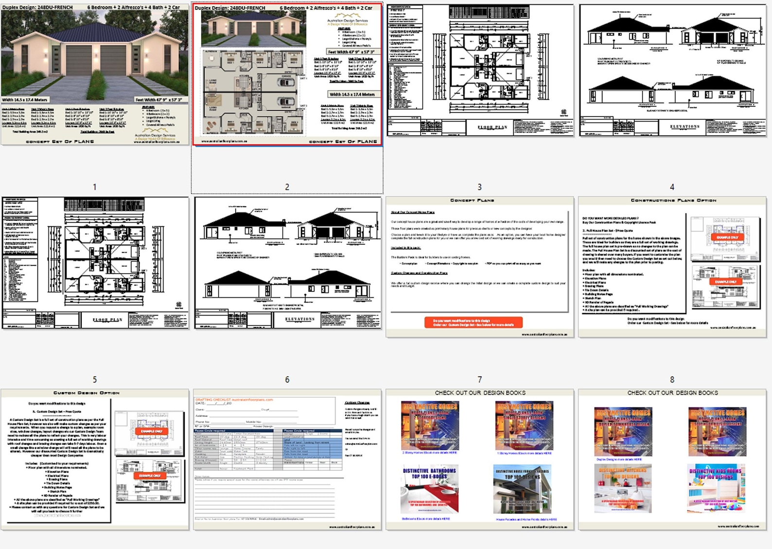 French Style Duplex 2640 Sq. Foot or 245.2 M2 3 X 3 Bedroom - Etsy Canada