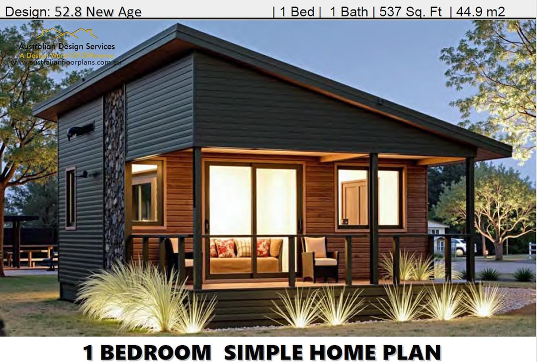 Small House Plan 52 New Age: the Perfect 1 Bedroom Home Design/ Small ...
