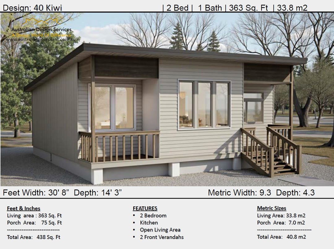 RANCH HOME - Small and Tiny Home Design 33.8 M2/ 363 Sq. Feet - Texas ...