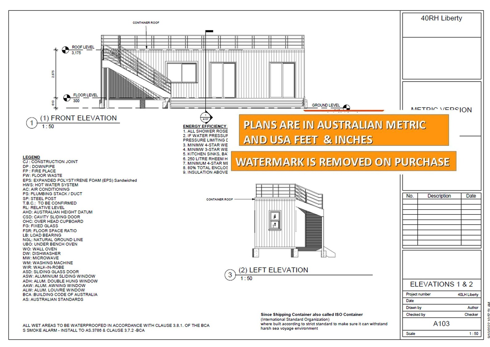 Construction Plan#40 RH LIB: Construction Set 40-foot Shipping ...