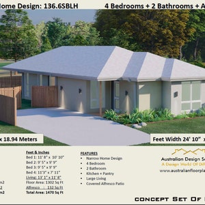 Narrow Lot House Plan 121 M2 or 1302 Sq. Feet 4 Bedroom Slimline House ...