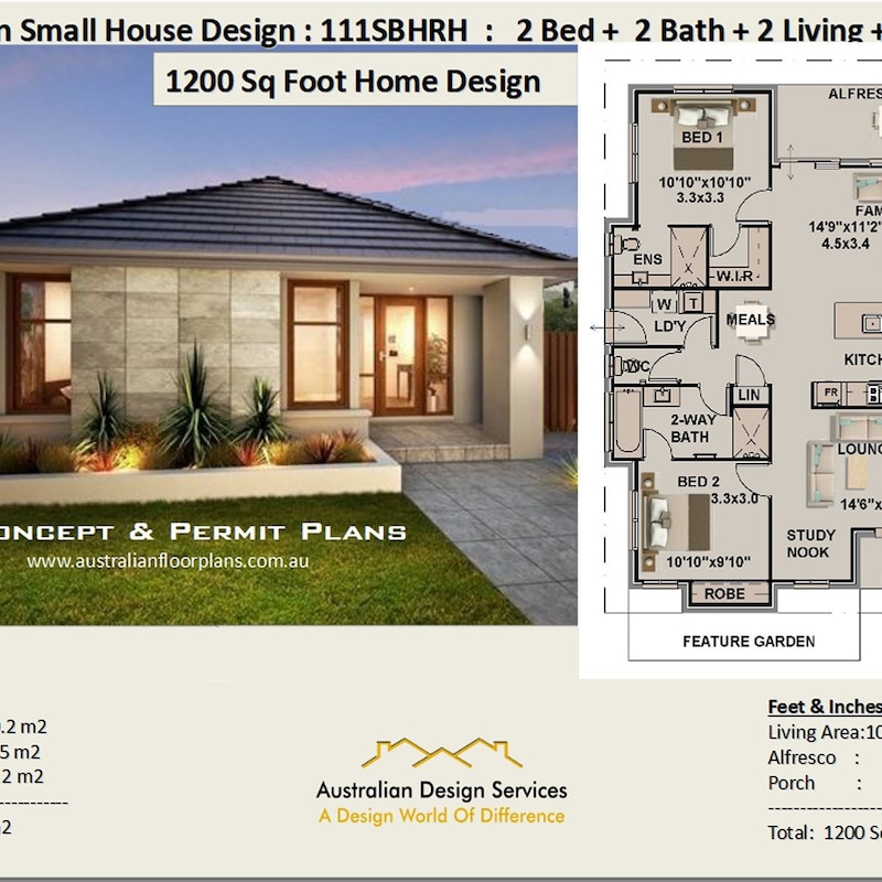 1200 Sq Ft House Plan - Etsy