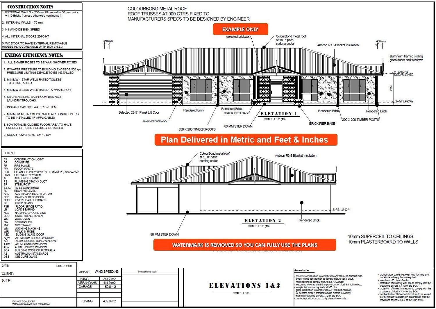 Living Area 59.4 M2 620 Sq. Foot 2 Bedroom House Plan Rosebud Concept ...