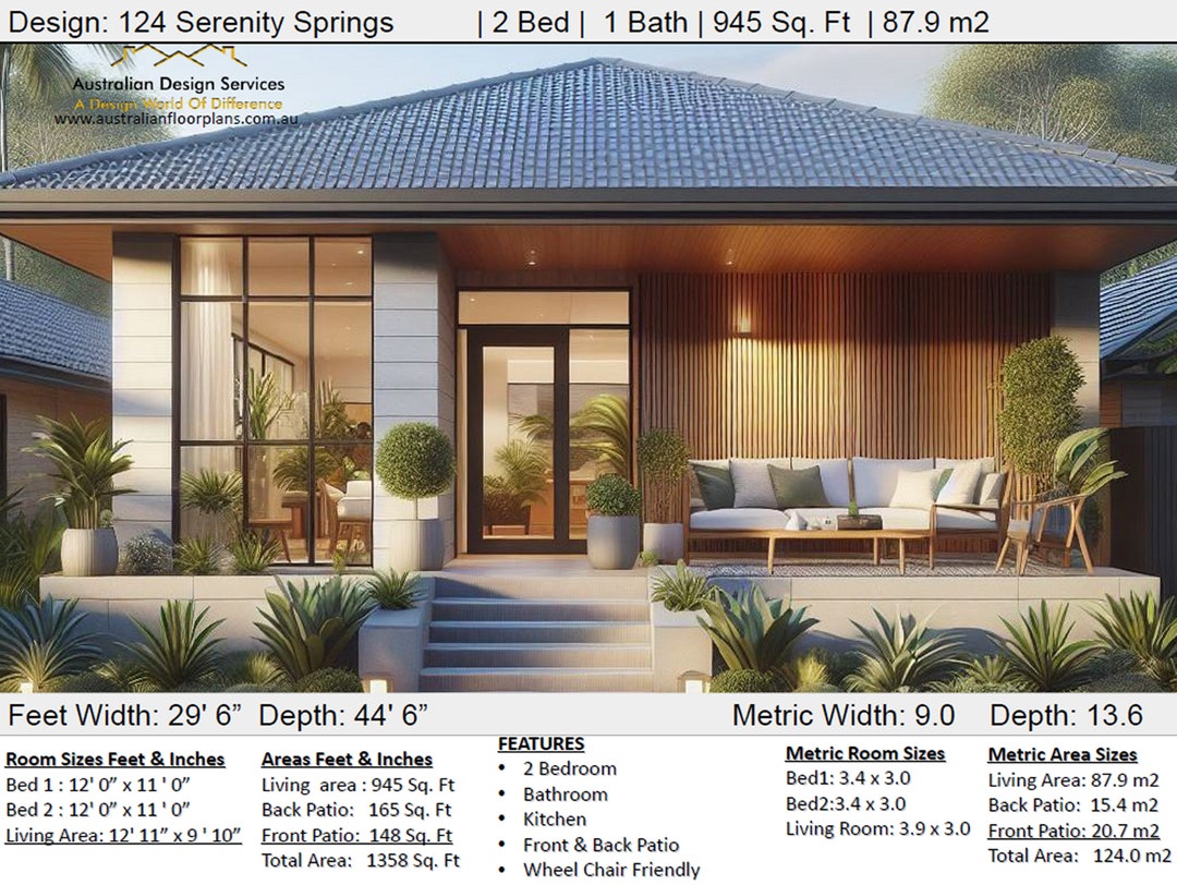 87.9 M2 | 945 Sq Foot | 2 Bedroom House Plan | Concept House Plans for ...