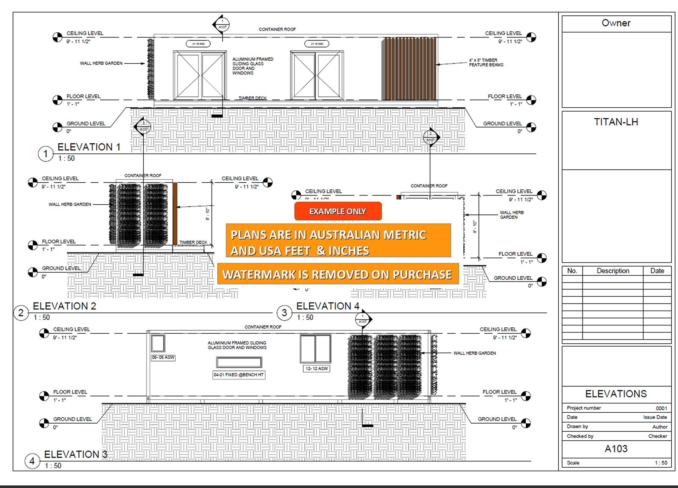 40'x8' Shipping Container Home Plan Architectural - Etsy Australia