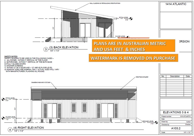 Build Plan#1414 Atlantic: 24' X 49' Shipping Container Architectural ...