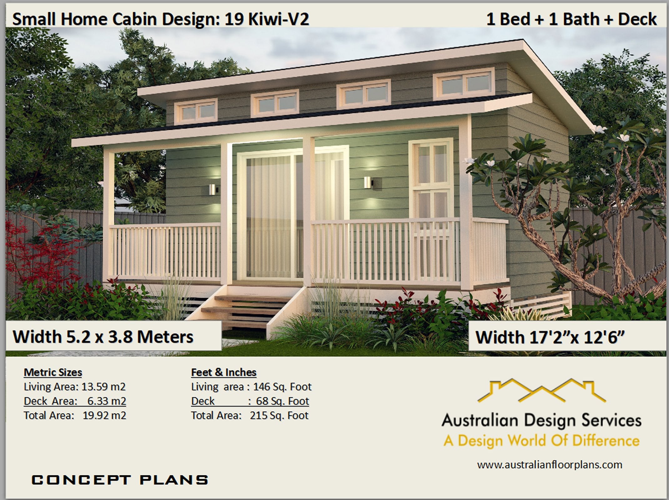 Affordable Tiny House Plans All New Design 215 Sq. Ft. or 19.92 Sq ...