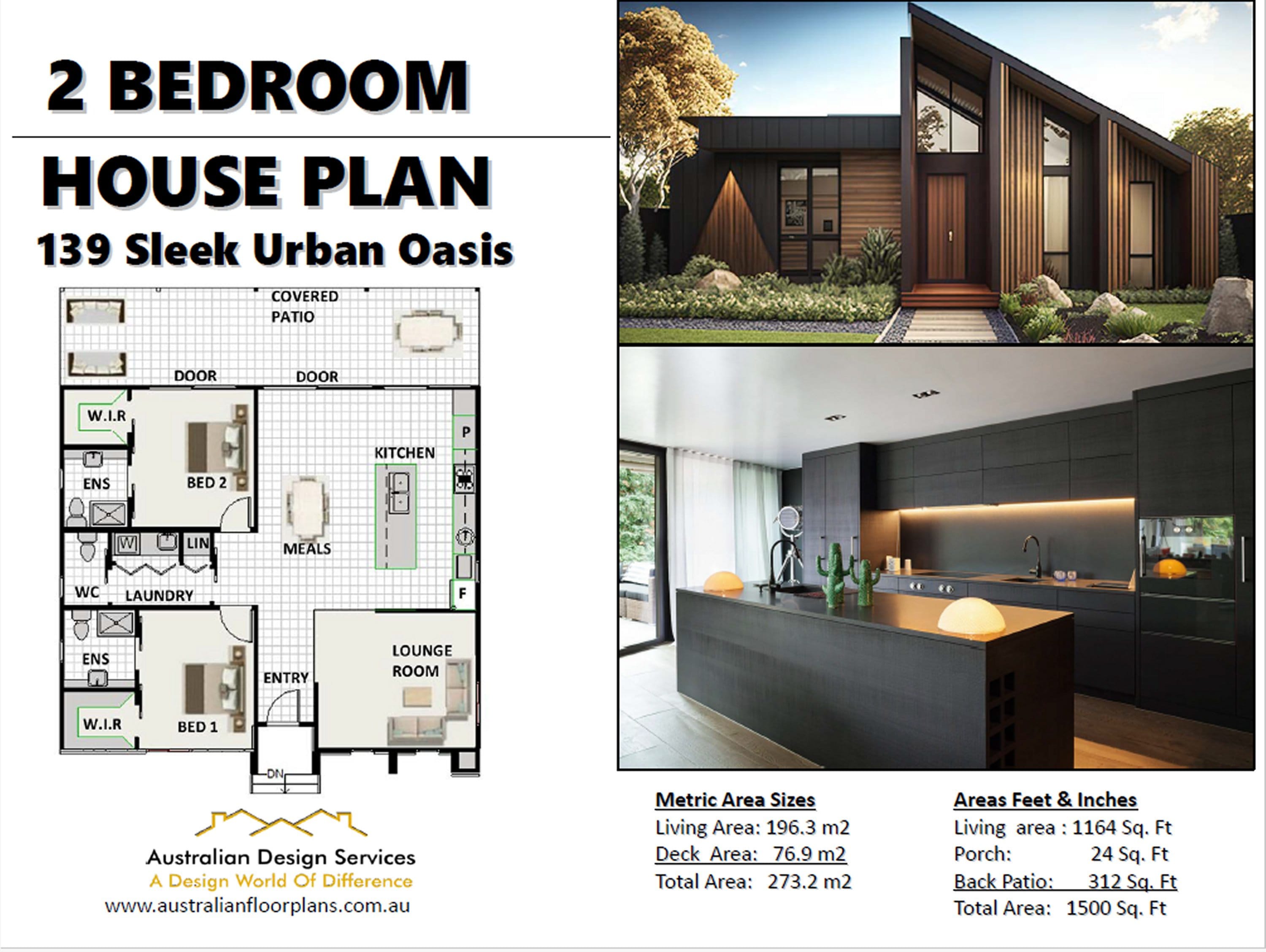 DESIGN 139-1200 Sq Foot /196 M2 - Modern Sleek Urban Oasis House Plan ...