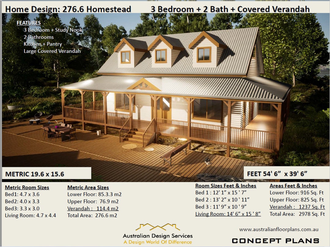 Country Ranch Homestead With Loft Architectural Concept House Plans ...