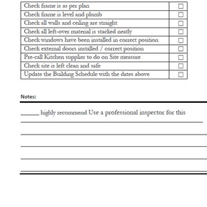 Construction Template for Sale-base Stage Check List-ideal for New Home ...