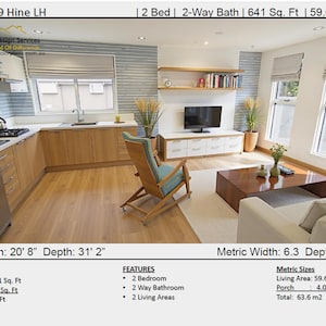60 M2 | 685 Sq Foot | 2 Bedroom House Plan 59 Hine | Small Home ...