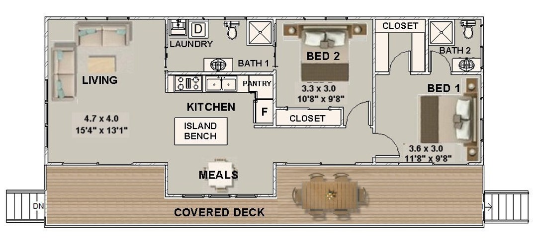 2 Bedroom House Plan – Small and Tiny House Plans (under 1200 Sq. Ft ...