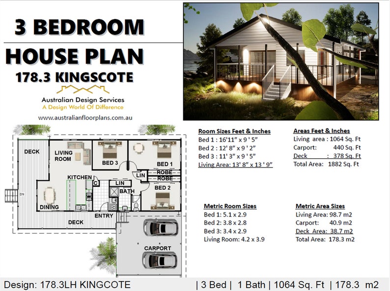 PLAN 178.3: - Architectural Concept House Plans 3-bedroom Home | Your ...