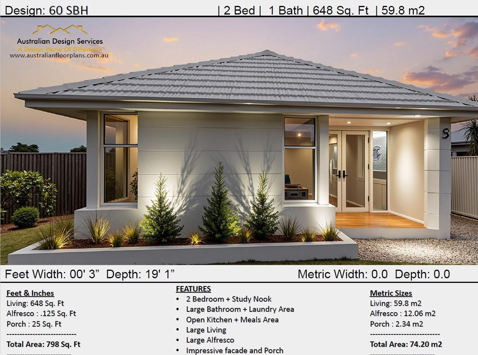 Modern 60 Sq Meters 645 Sq Ft | 2-bedroom House Plan |model 60 SBH ...