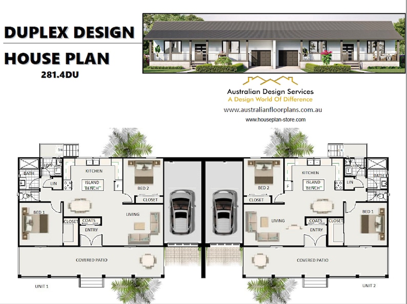 Modern Duplex Design | 4 Bed 2 Bath Duplex House Plans | Duplex House 2 ...