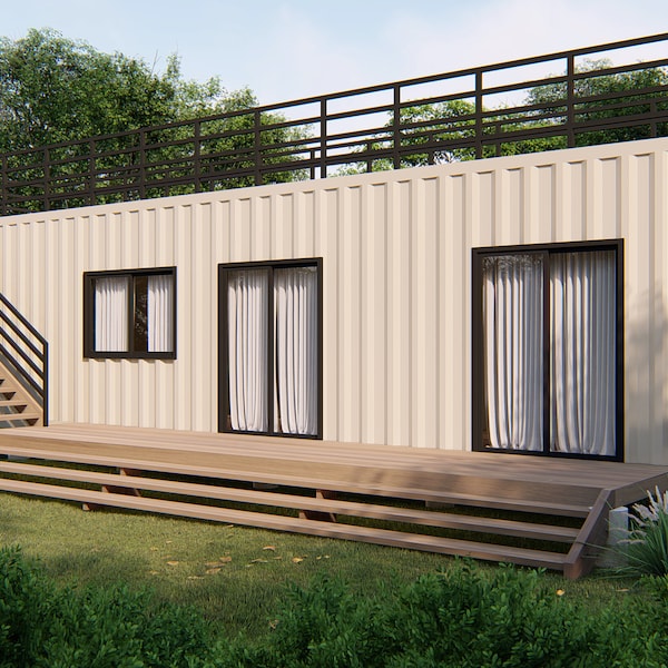 Container Home Plans 40 Foot - Etsy
