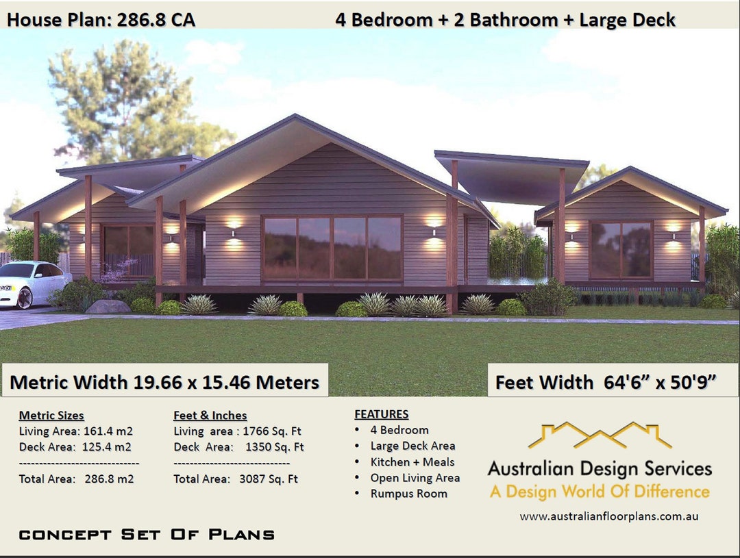 House Plan Sloping Land 3087 Sq Foot ( 286.8m2 ) Pavilion Home Design ...