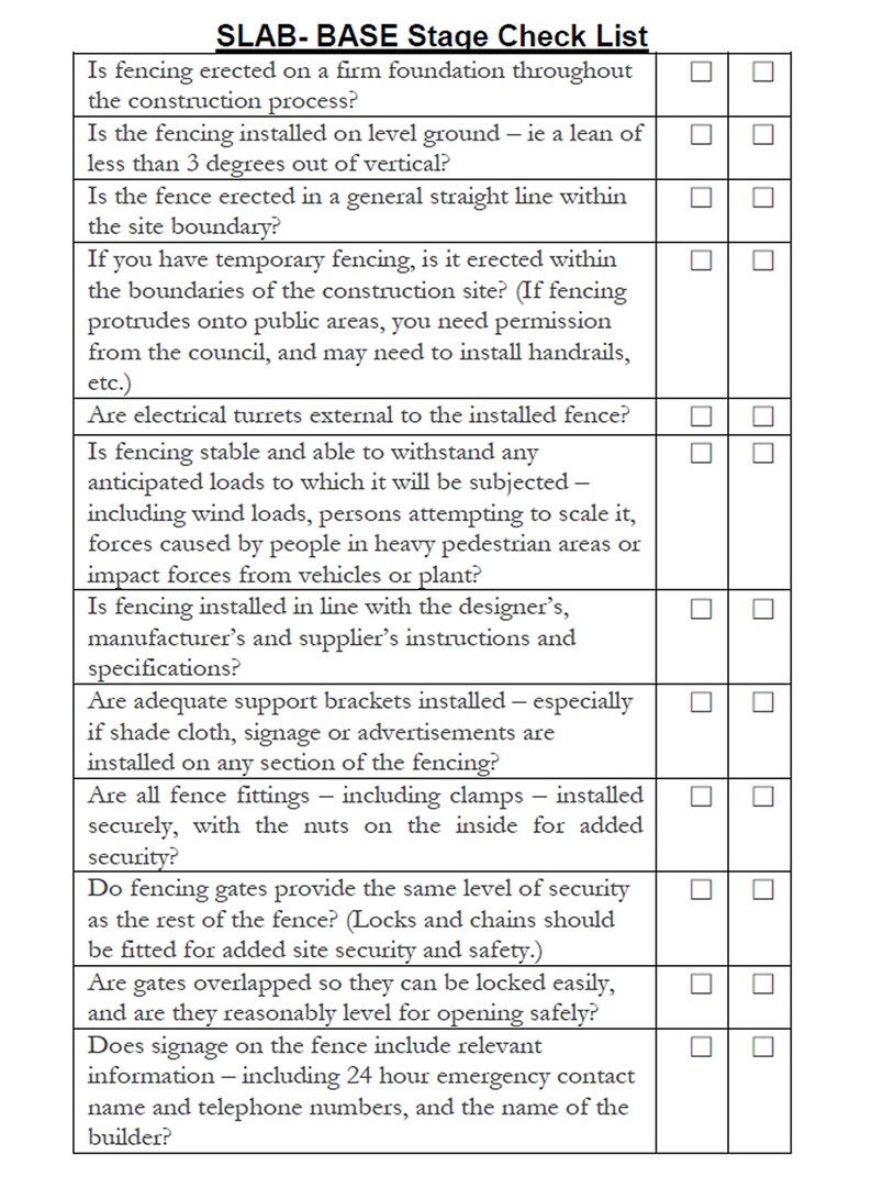Construction Template for Sale-base Stage Check List-ideal for New Home ...