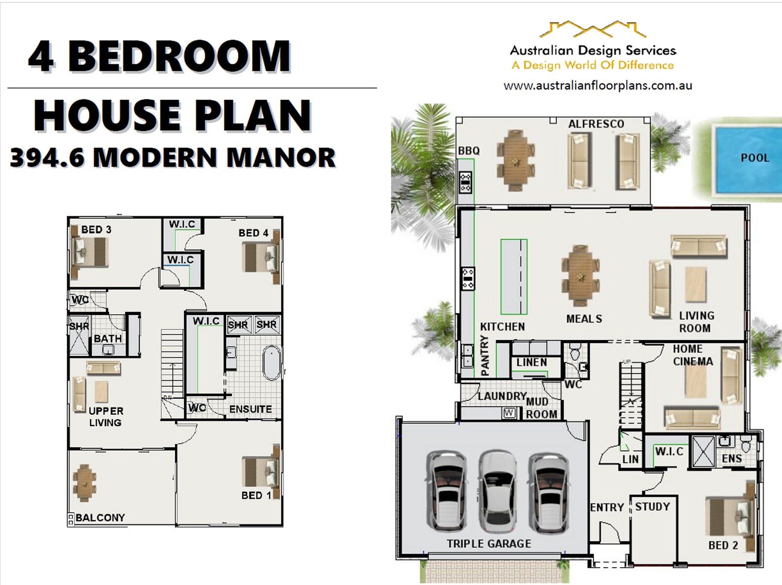 287m2 (3100 Sq Foot) 4 Bed + Study | 4 Plus Study Home Design | 4 Bed ...