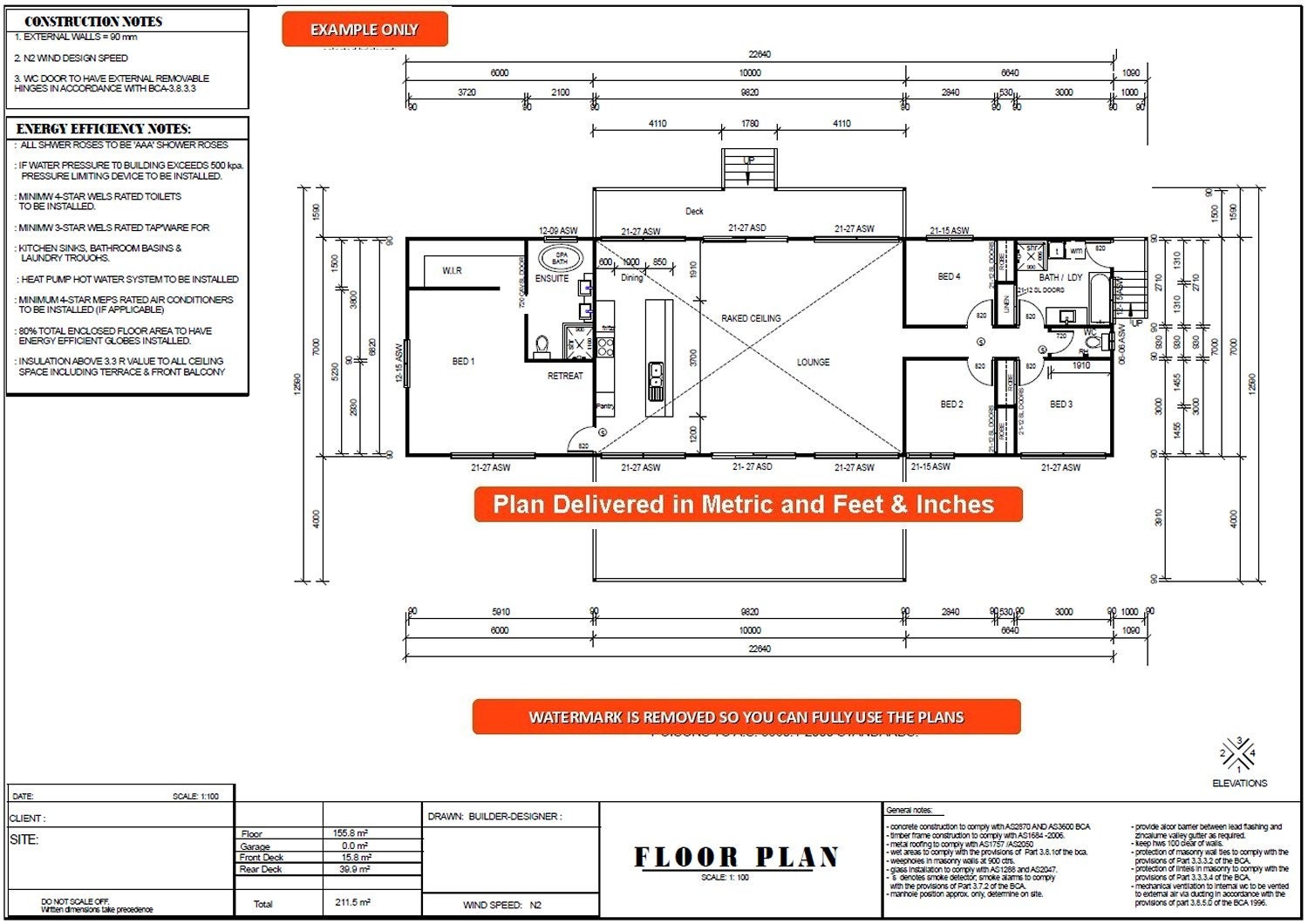 4 Bedroom House Plan 211 M2 | 2270 Sq Foot / Australian Concept Home ...