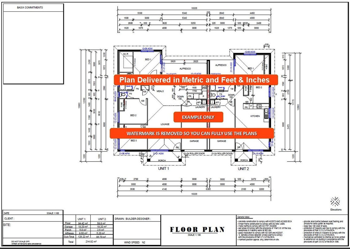 Country Style 4 Bedroom House Plans 3555 Sq. Foot 332 M2 4 - Etsy