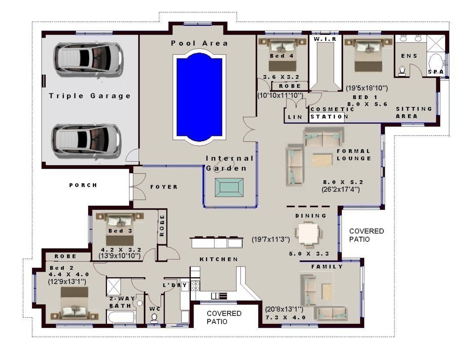 House Plans | 4 Bedroom House Plans | Triple Garage | Home Plans | 4 ...