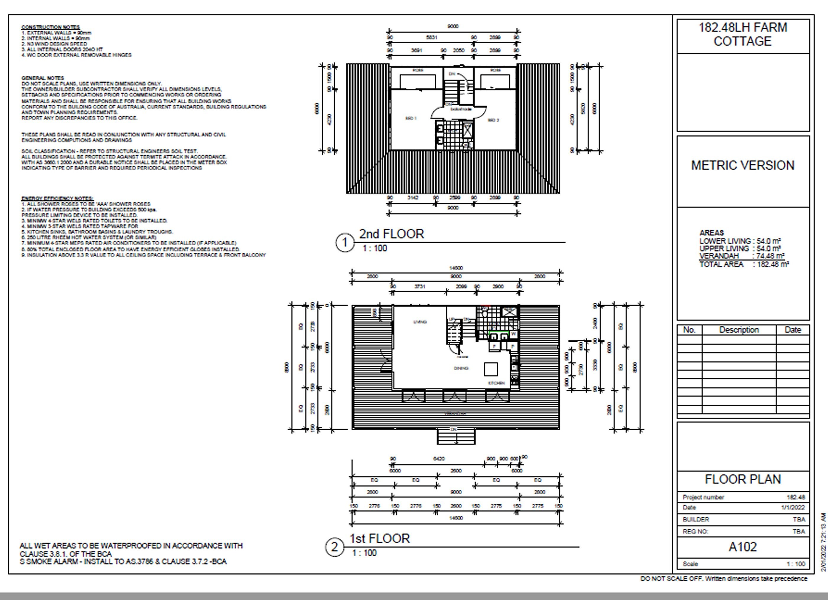 Modern Cottage House Plan | 108 M2 Living Area or 1160 Sq Foot ...