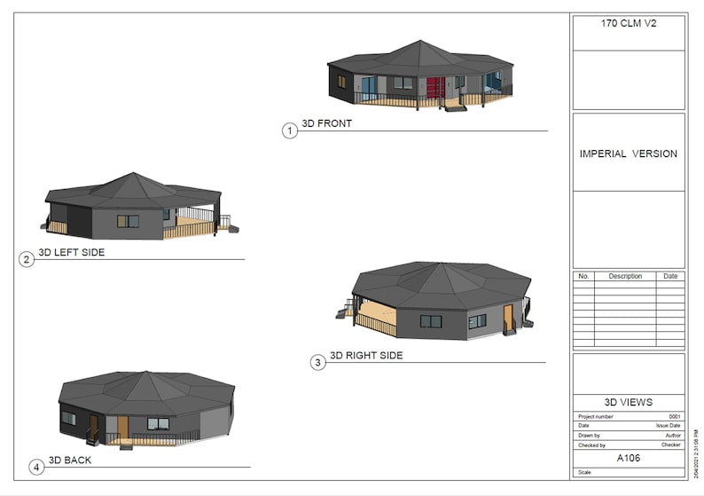 ROUND HOUSE DESIGN: 170 Clm-v2 -round Home House Plans - Living 1291 Sq ...