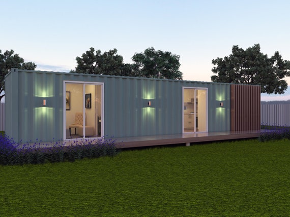 40'x8' Shipping Container Home Plan Architectural - Etsy Australia