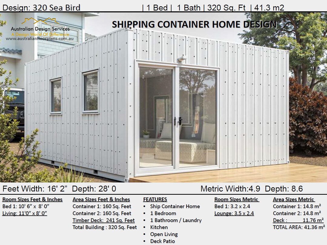 Build Plan#320 Sunbird Shipping Container Granny Flat House Plans ...
