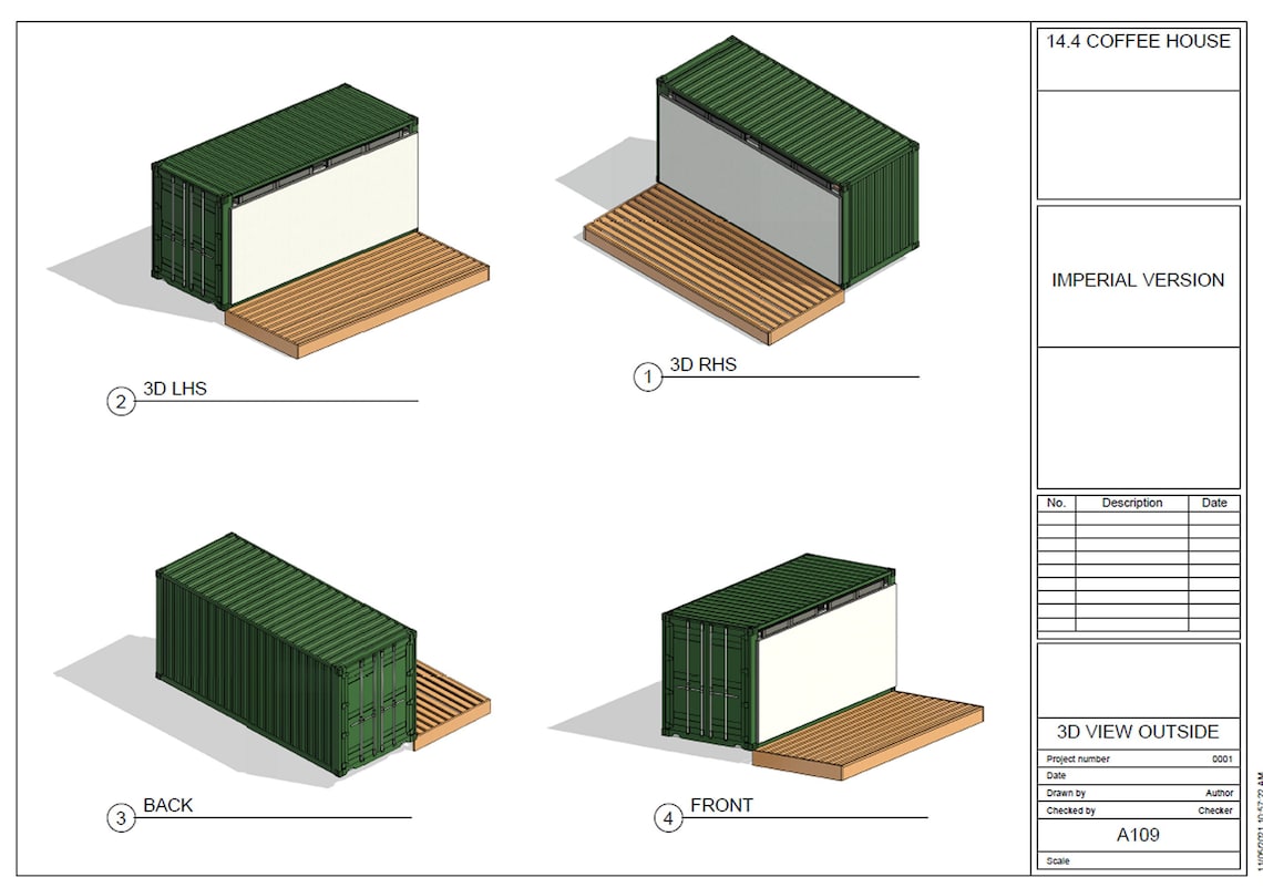 Shipping Container Coffee House Plans | Transportable Container Coffee ...