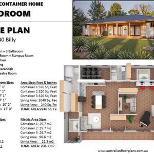 Build Plan#2240 Billy: Shipping Container Home House Plans/ House Plans ...