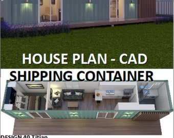 40'x8' Shipping Container Home Plan Design Titian 40ft - Etsy