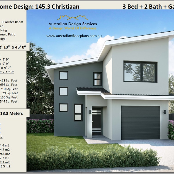 Two Story Modern House - Etsy