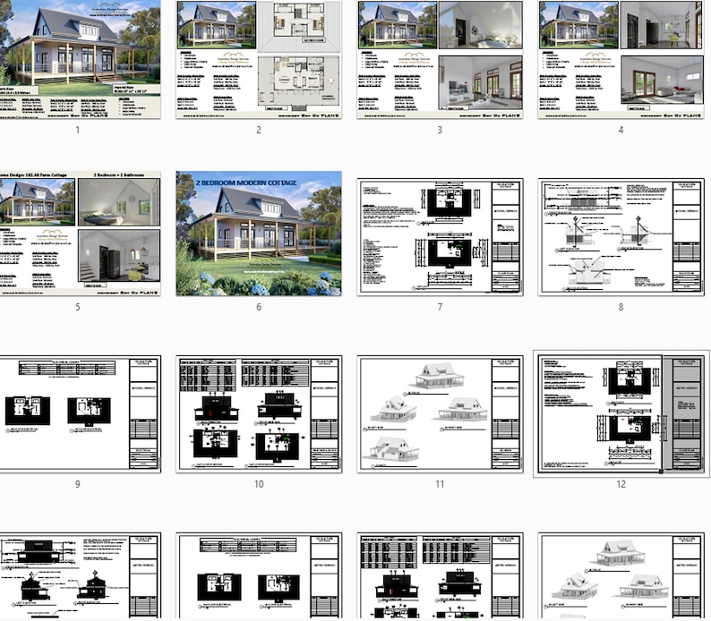Modern Cottage House Plan | 108 M2 Living Area or 1160 Sq Foot ...