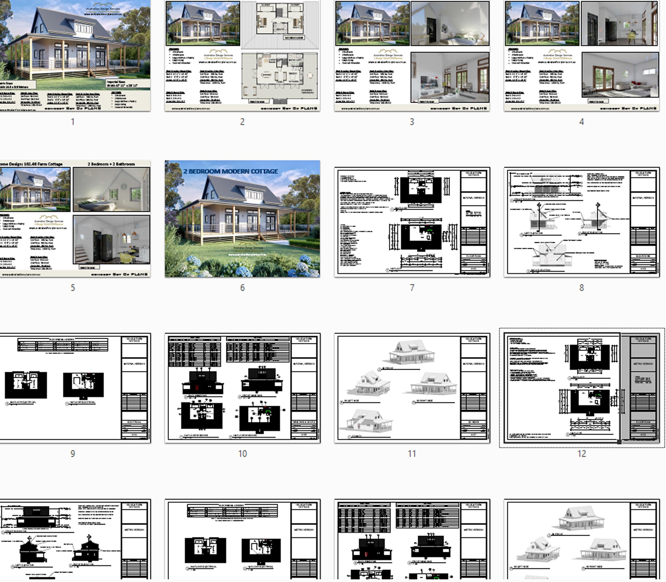 Modern Cottage House Plan | 108 M2 Living Area or 1160 Sq Foot ...